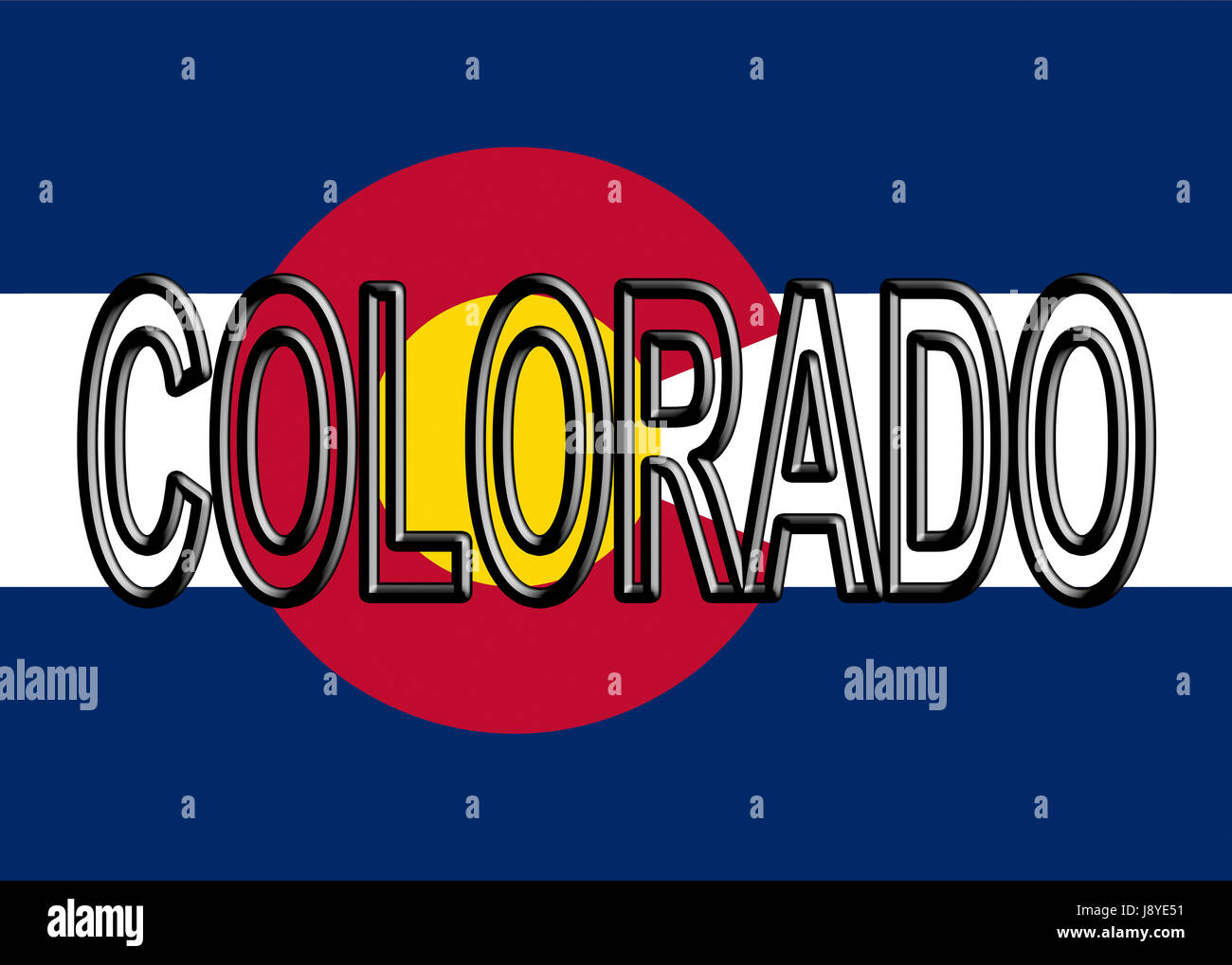 Illustration of the flag of Colorado state in America with the state ...