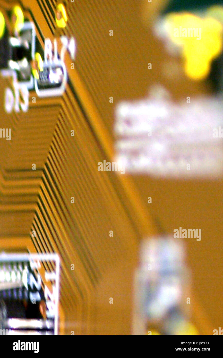 Close-up of the pcb track of a desktop computer motherboard detail cpu ...