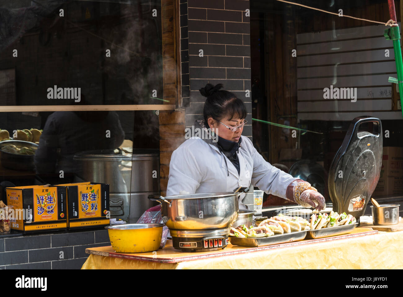 Street food seller, Pingyao, Shanxi province, China Stock Photo - Alamy