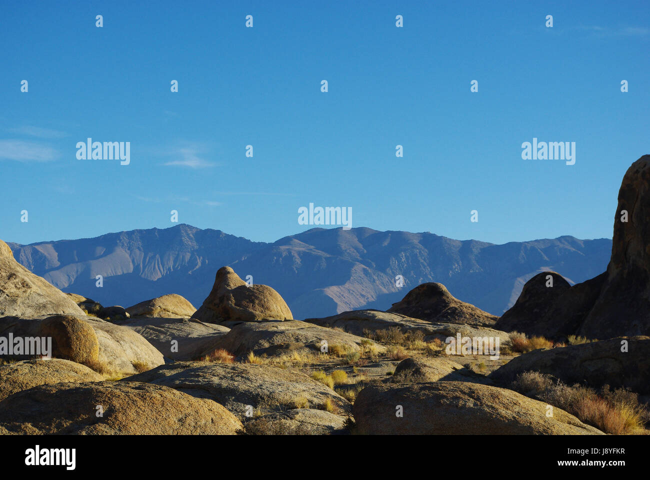 alabama hills and inyo mountains in morning light,california Stock ...