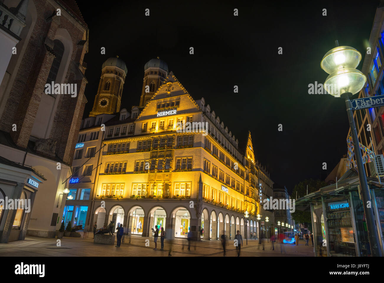 Munich, Germany - June 7, 2016: Night view of the Munich, Bavaria ...