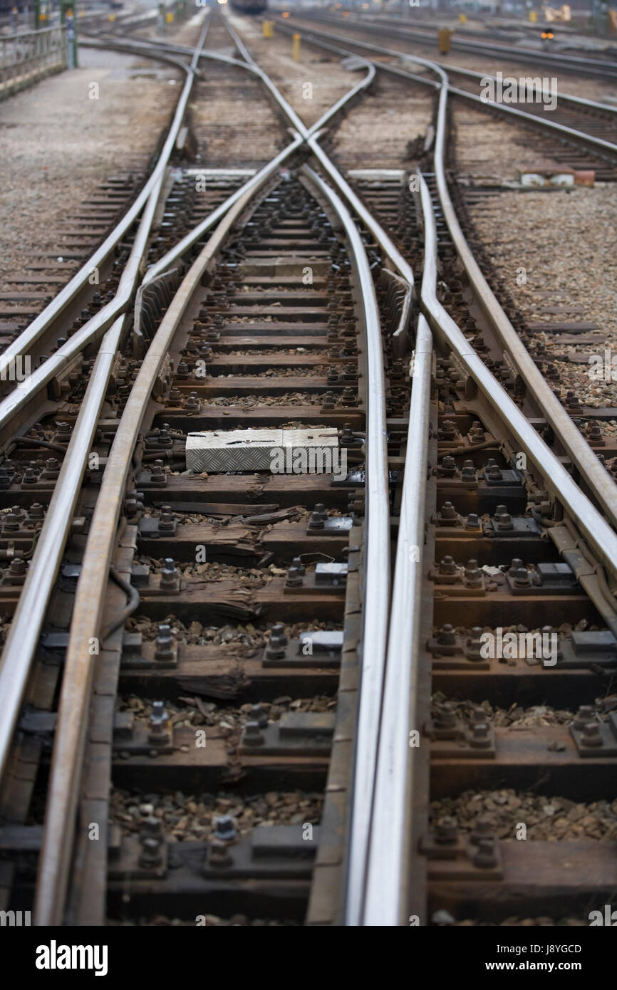 traffic, transportation, track, vertical, nobody, railroad track, full ...