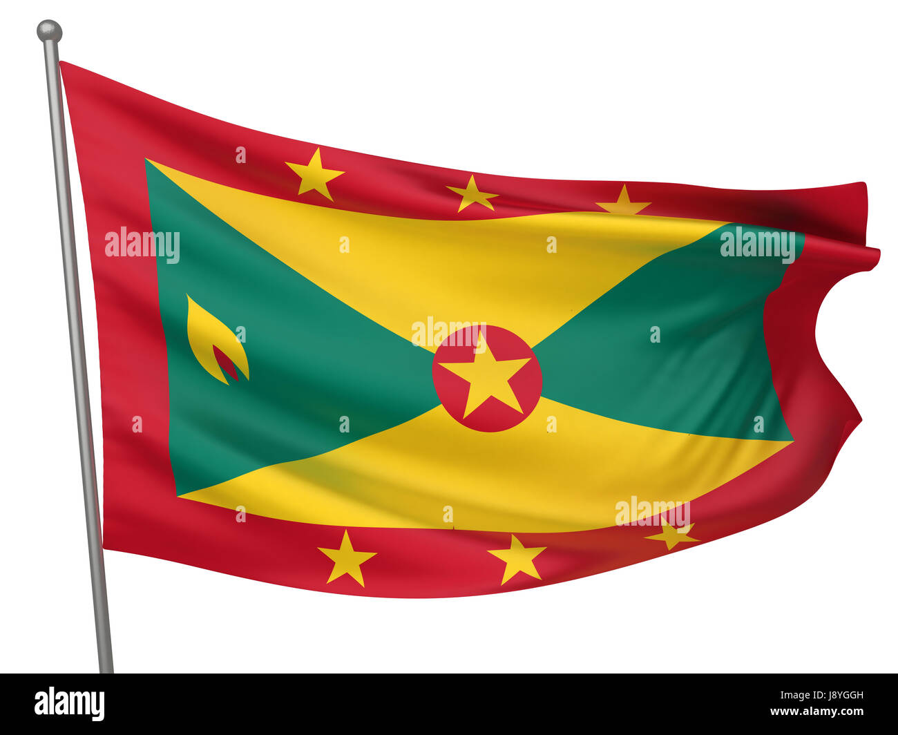 symbolic, colour, emblem, illustration, flag, banner, national, grenada ...