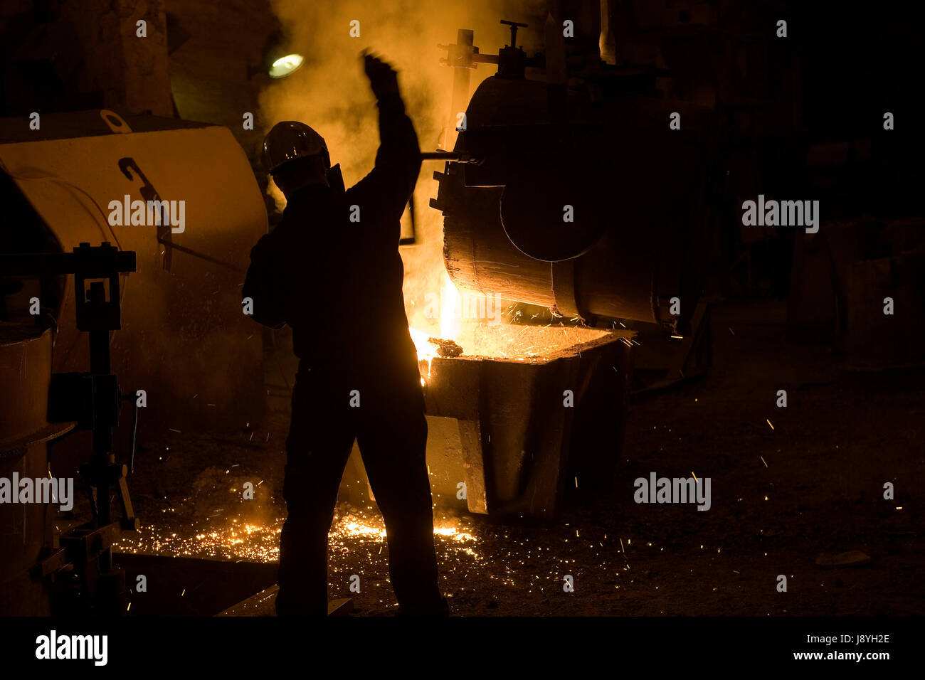 industry, engineering, iron, steel, metal, drop, heat, fire ...