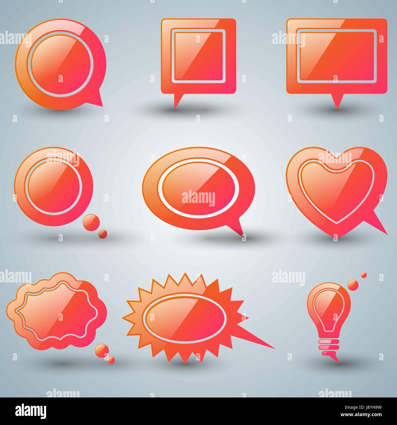 Set red speech icon. Dialog box icon Stock Vector Image & Art - Alamy