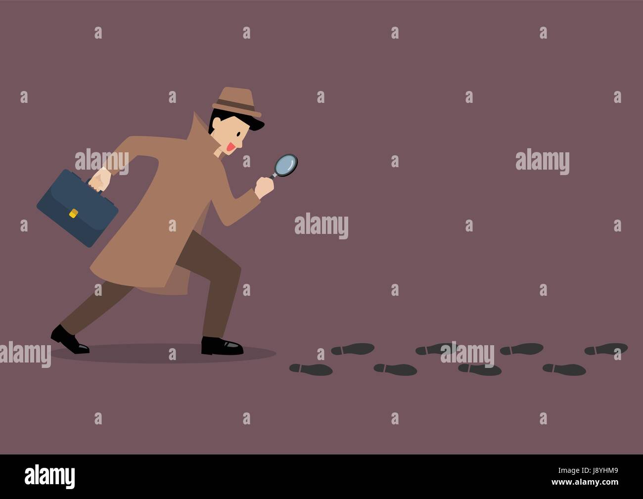 Illustration detective character magnifying glass hi-res stock ...