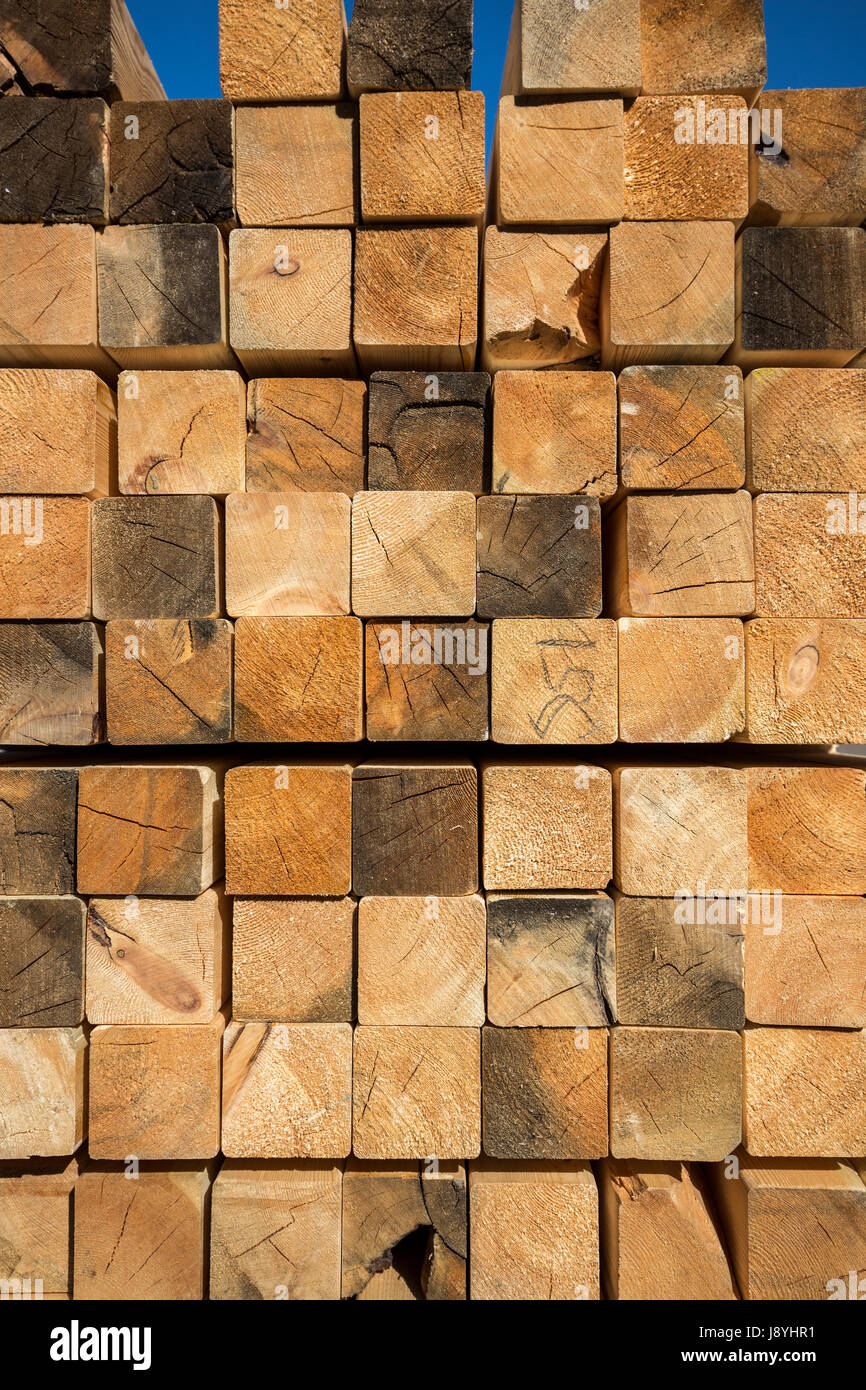 Close up photo of stack wood beams in the factory Stock Photo - Alamy