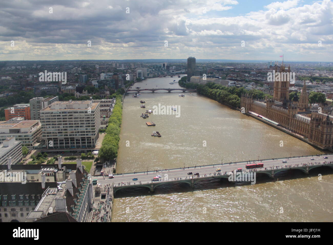 London eye uk aerial view river thames westminster bridge hi-res stock ...