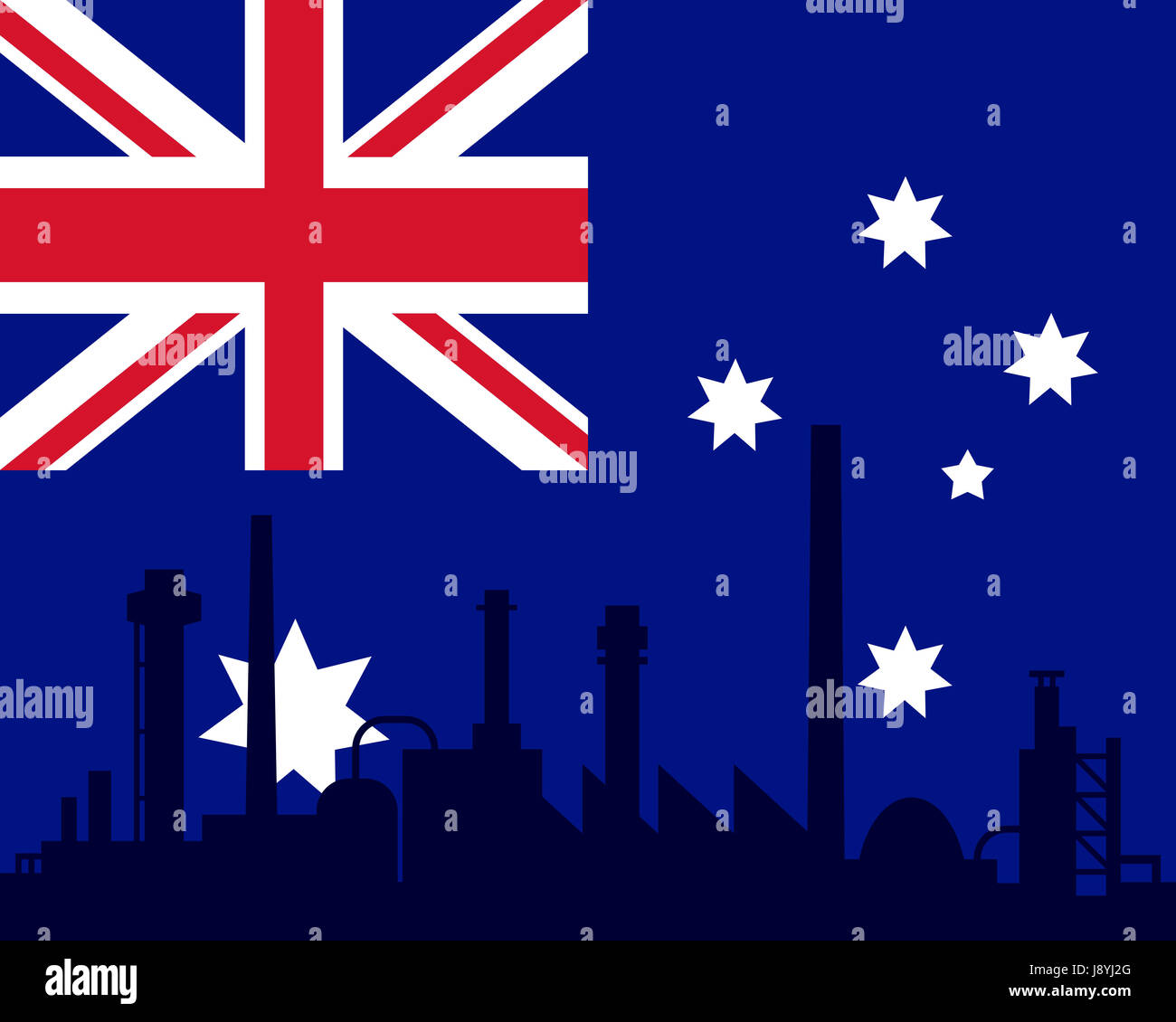 industry and flag of australia Stock Photo - Alamy