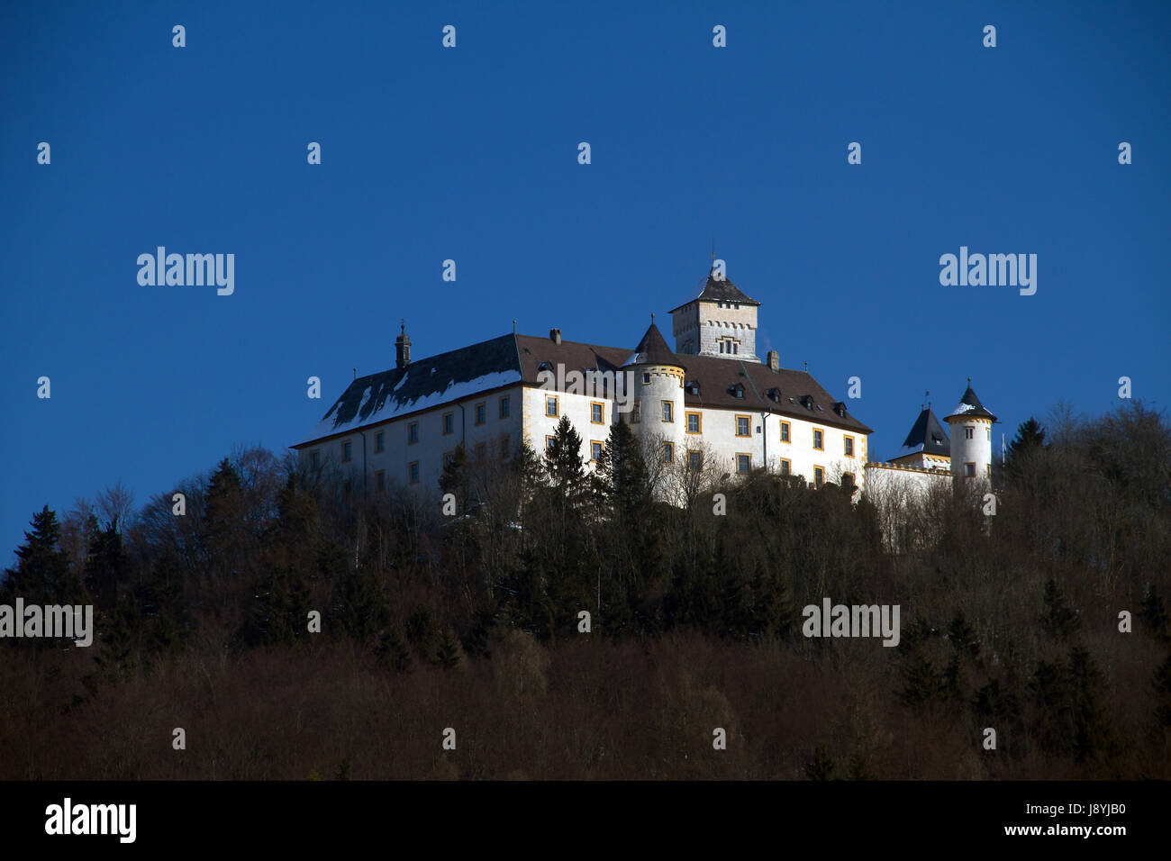 blue, tree, trees, bavaria, style of construction, architecture ...