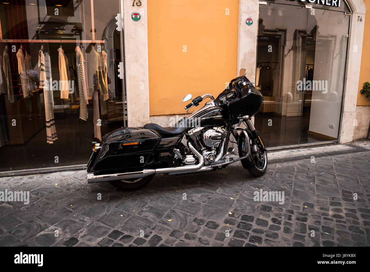 Stylish Motorcycle in Rome Italy Stock Photo - Alamy