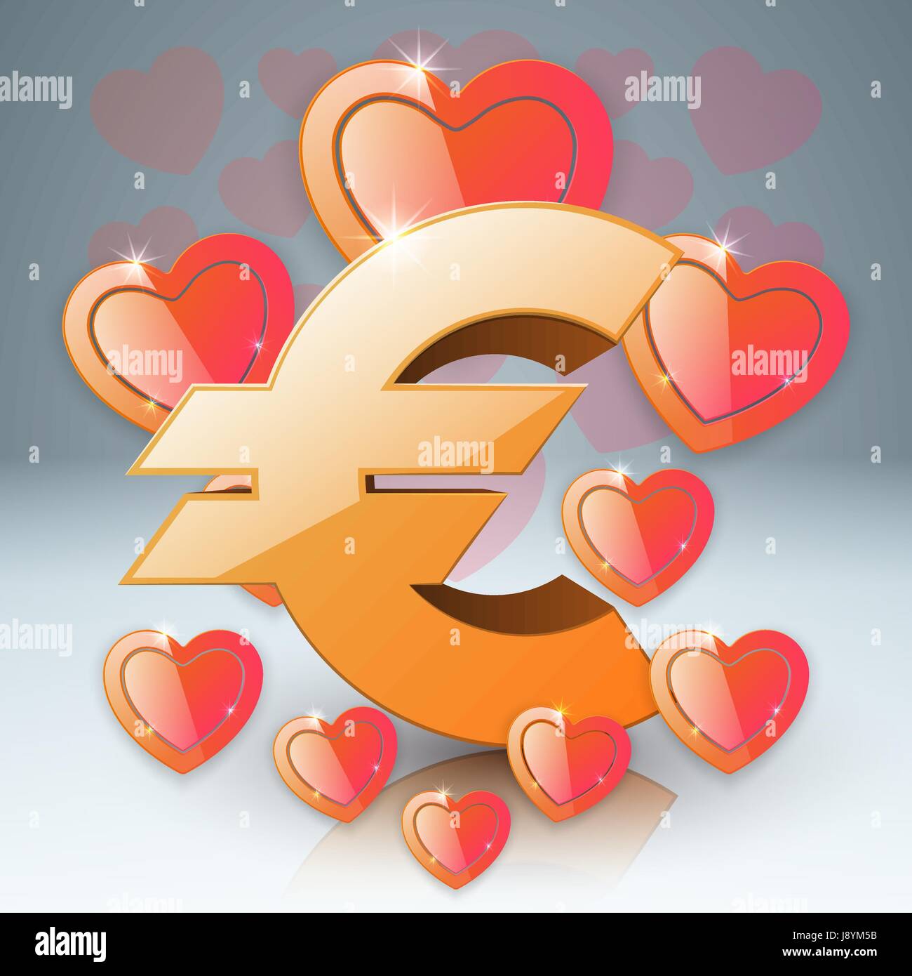 3D illustration Infographic. Heart, euro, money icon Stock Vector Image ...