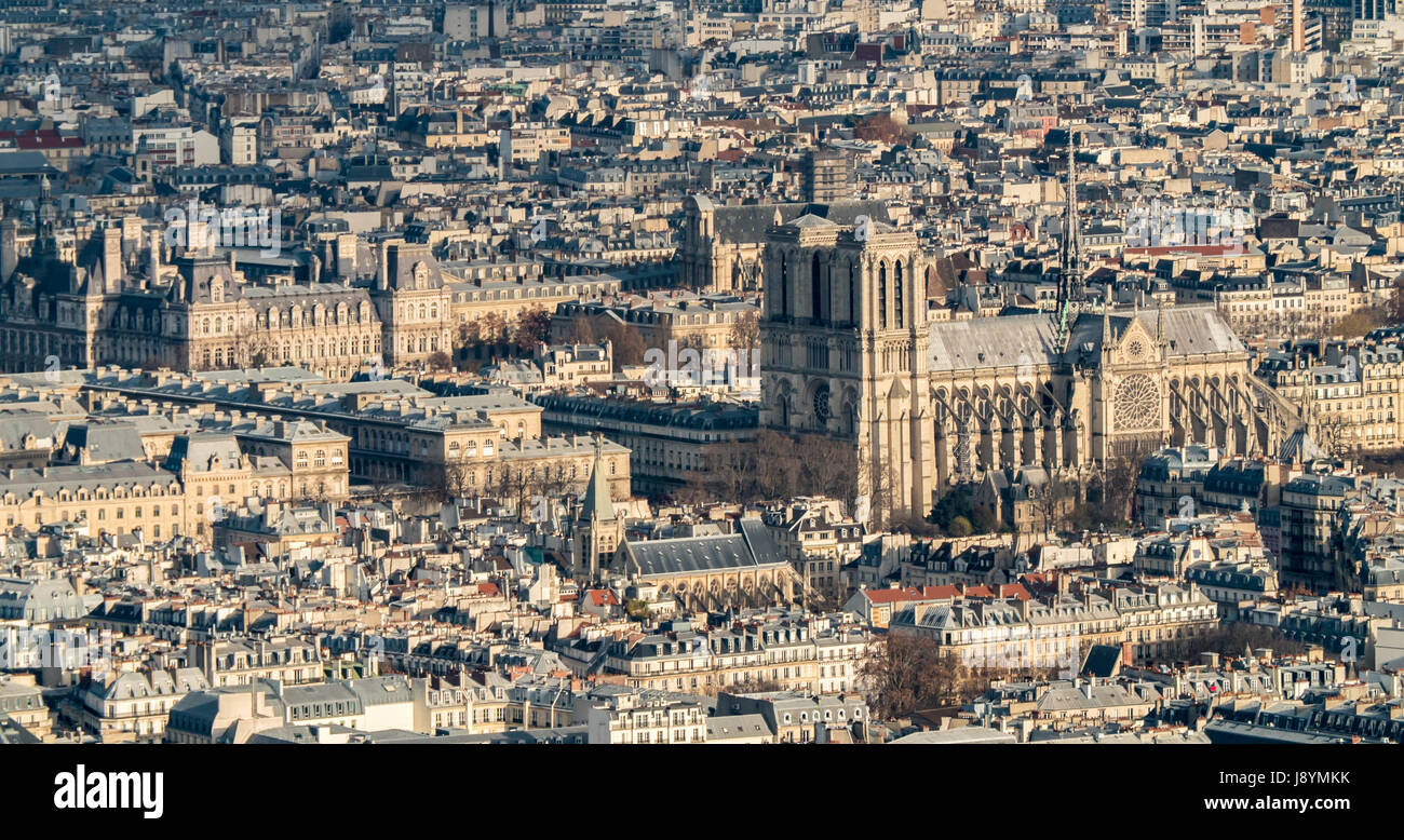 Notre dame cathedral paris aerial view hi-res stock photography and ...