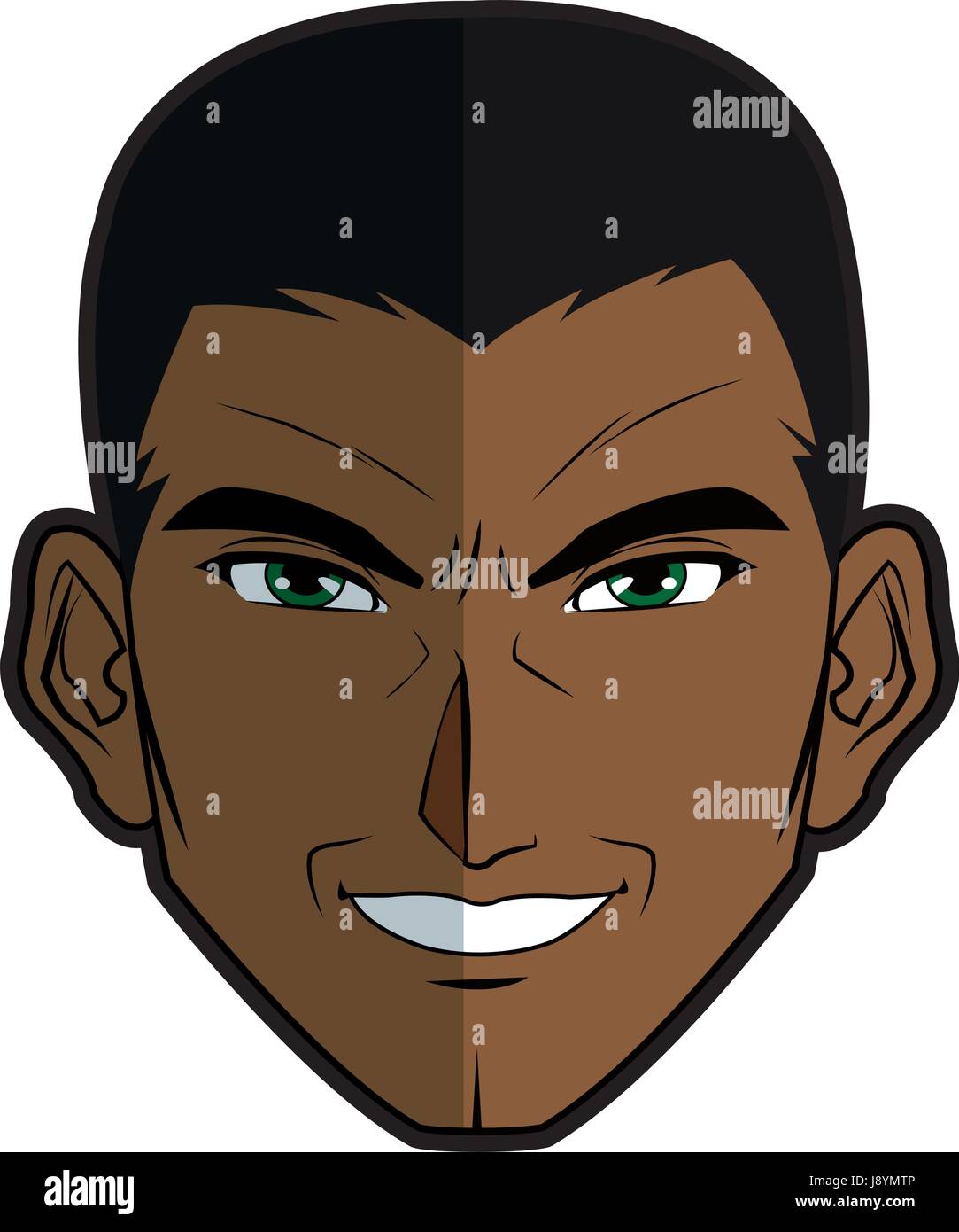 anime style male character head Stock Vector Image & Art - Alamy