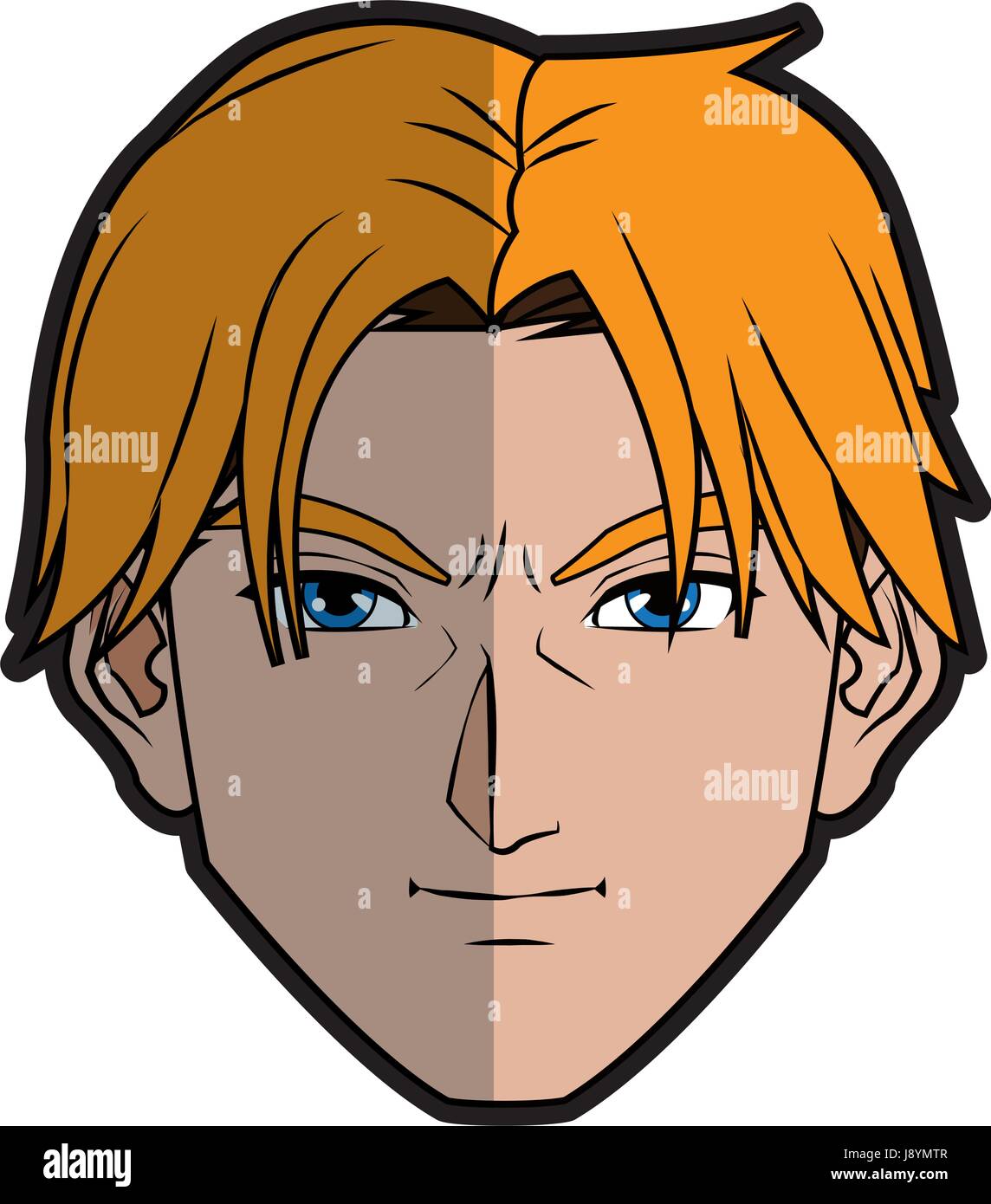 anime style male character head Stock Vector Image & Art - Alamy