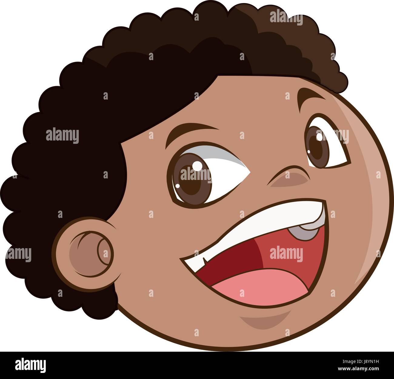 laughing boy face kid happiness expression image Stock Vector Image ...