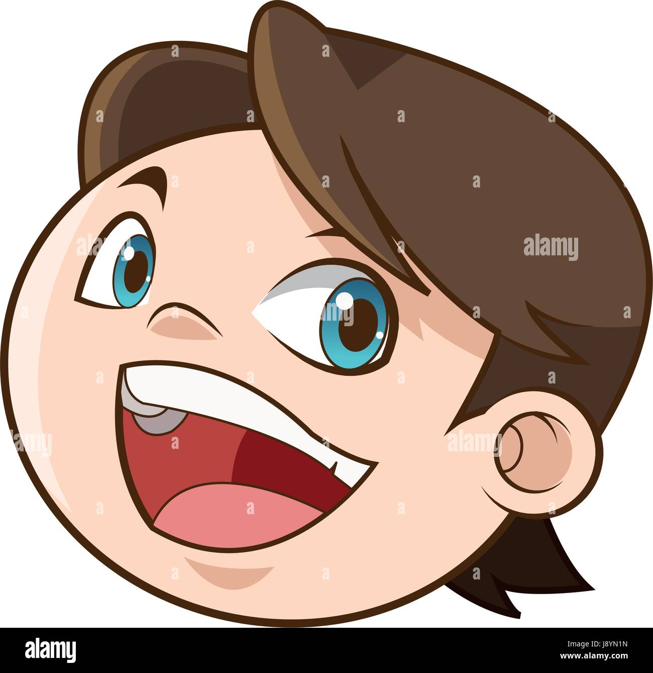 laughing boy face kid happiness expression image Stock Vector Image ...