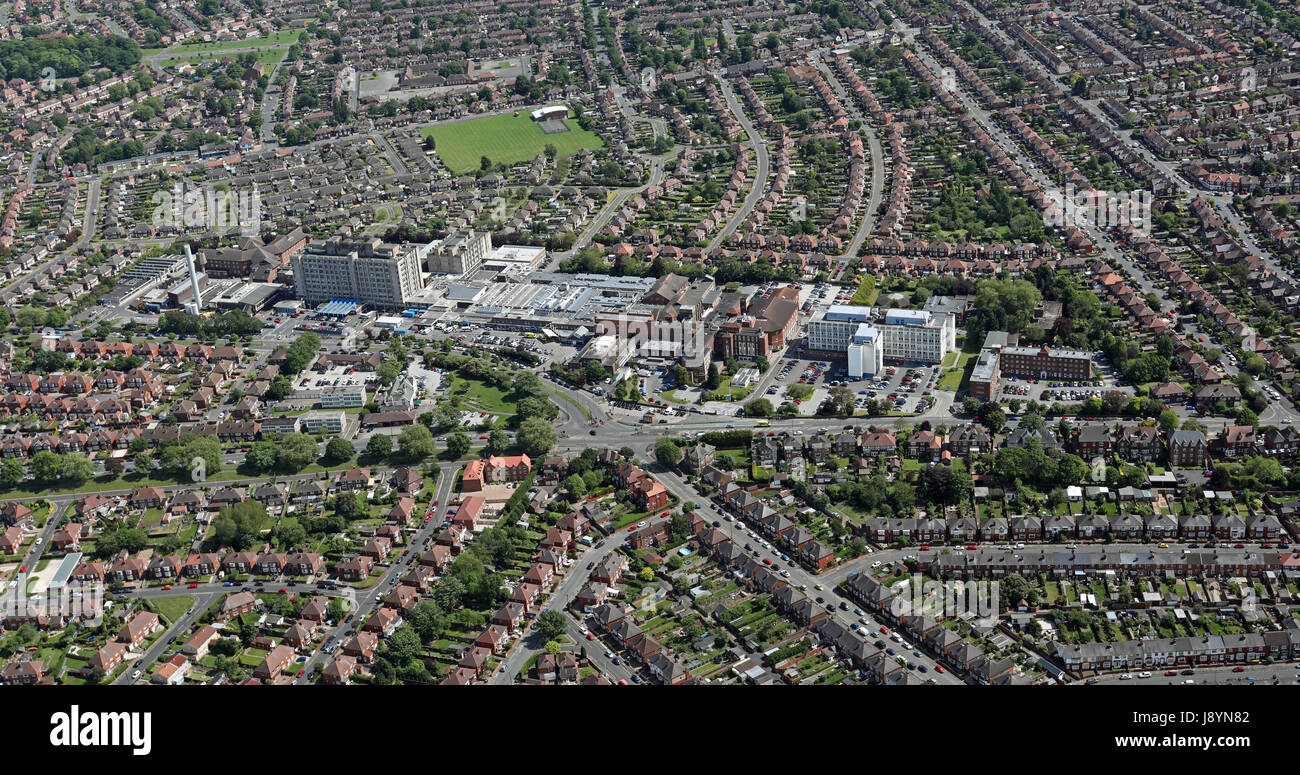 aerial view of Doncaster Royal Infirmary hospital, Yorkshire, UK Stock ...
