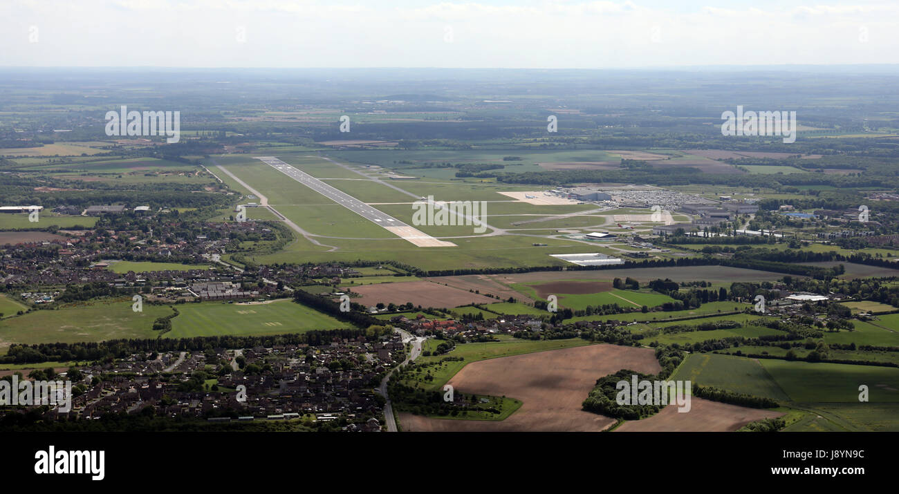 aerial view of Doncaster Sheffield Airport, formerly Robin Hood Airport ...