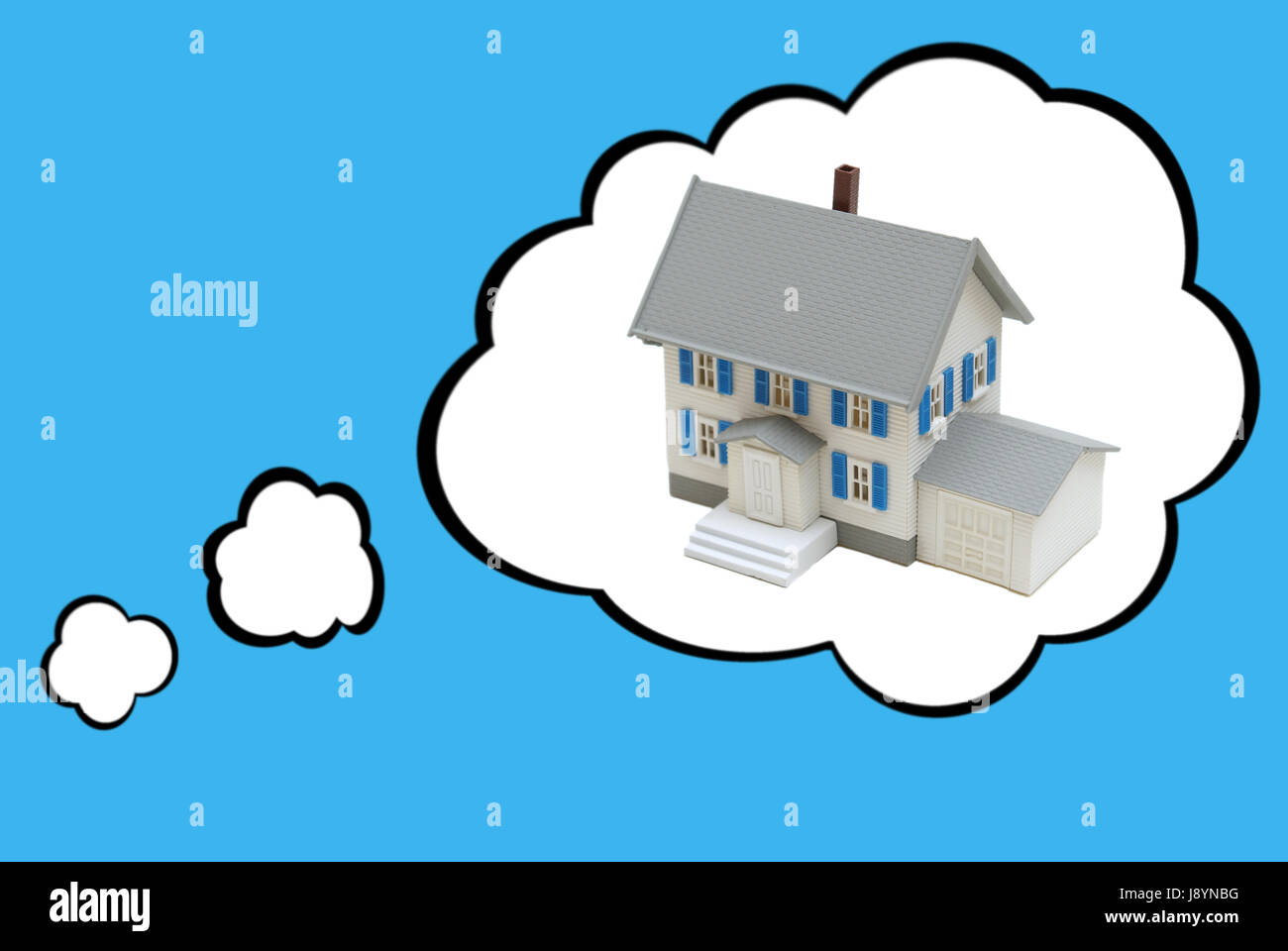 blue, house, building, isolated, model, design, project, concept, plan ...