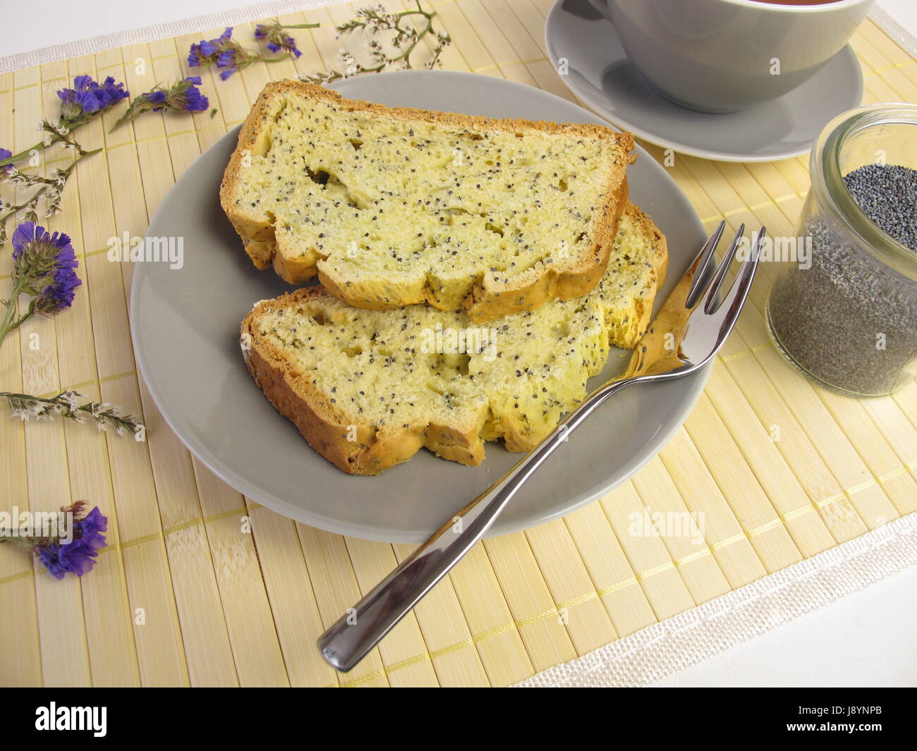 sponge cake with poppy seeds Stock Photo - Alamy