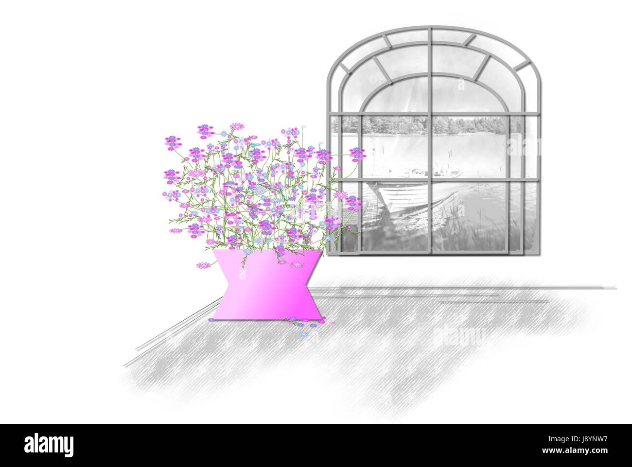 window to the lake Stock Photo - Alamy
