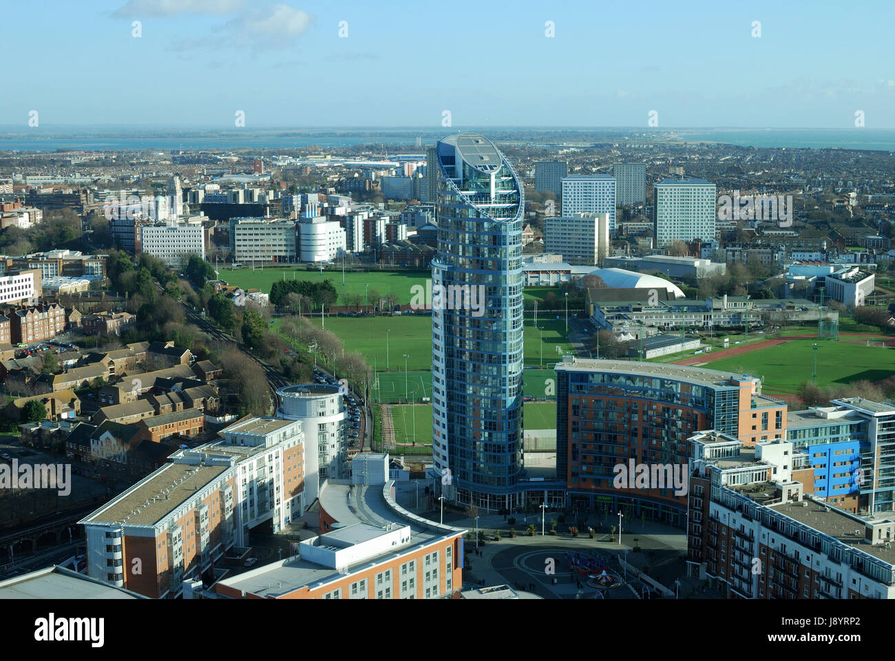 tower, city, town, england, salt water, sea, ocean, water, skyscrapers ...