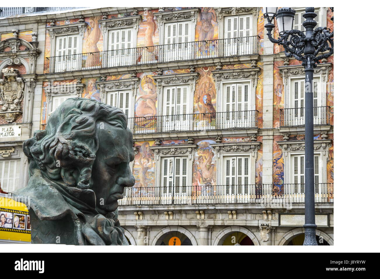Statue of the spanish painter Goya. This sculpture measures four meters ...