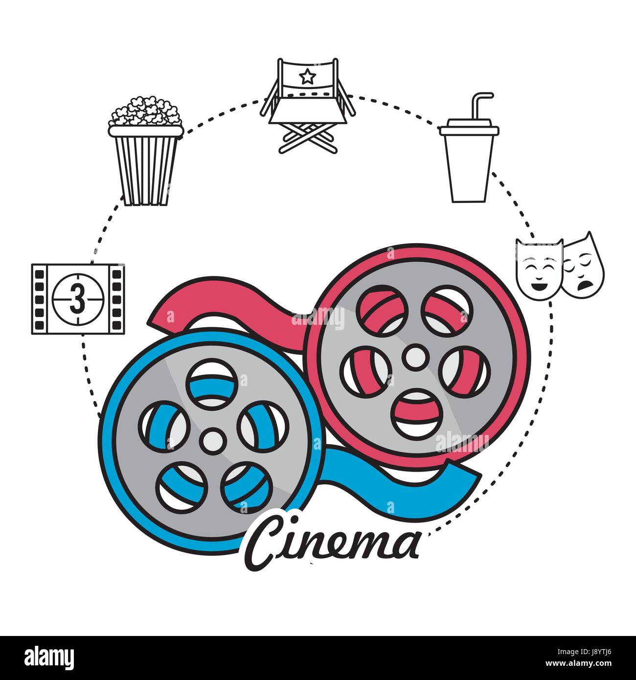 reel scene and filmstrip with short film icons Stock Vector Image & Art ...