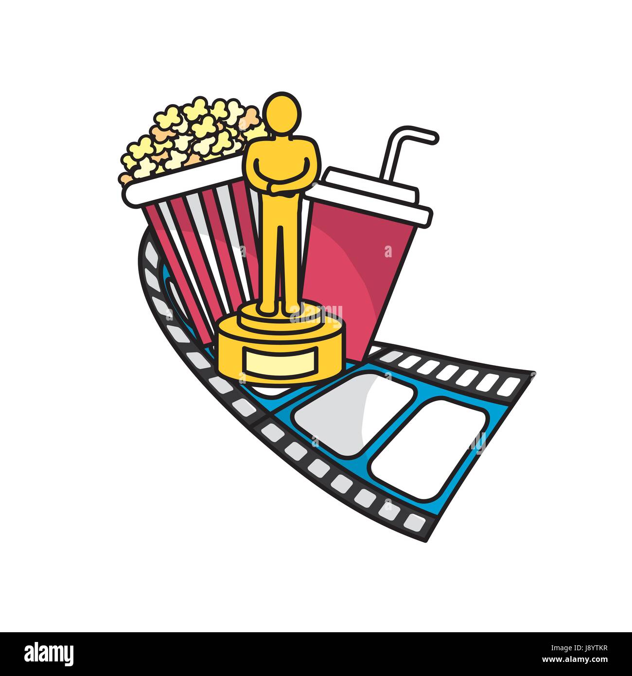 popcorn with soda and prize Stock Vector Image & Art - Alamy