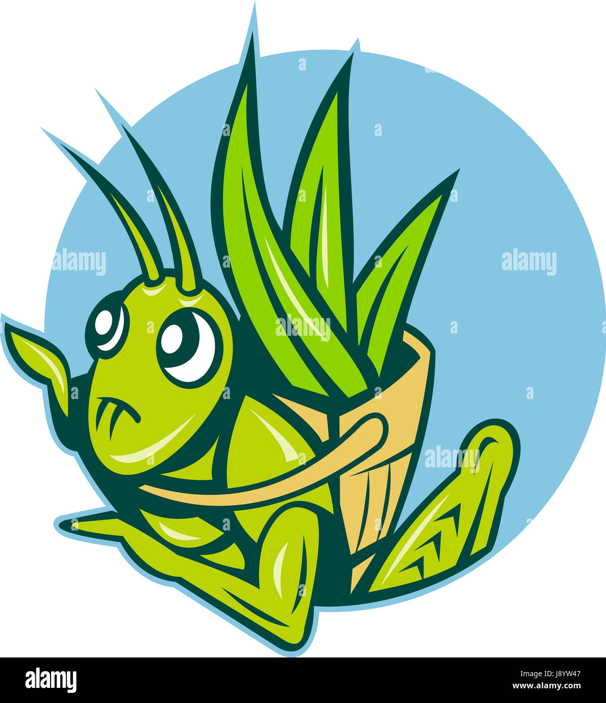 leaf, insect, leaves, basket, illustration, creature, grasshopper ...