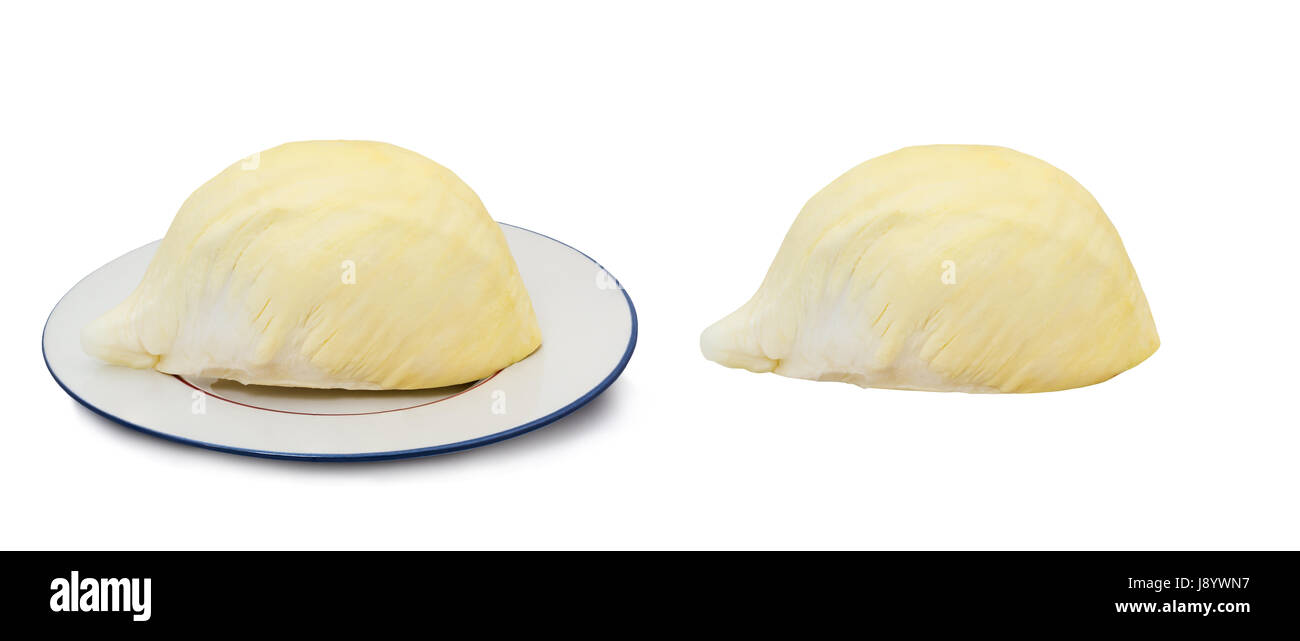 Single durian isolated on white background and clipping path Stock ...