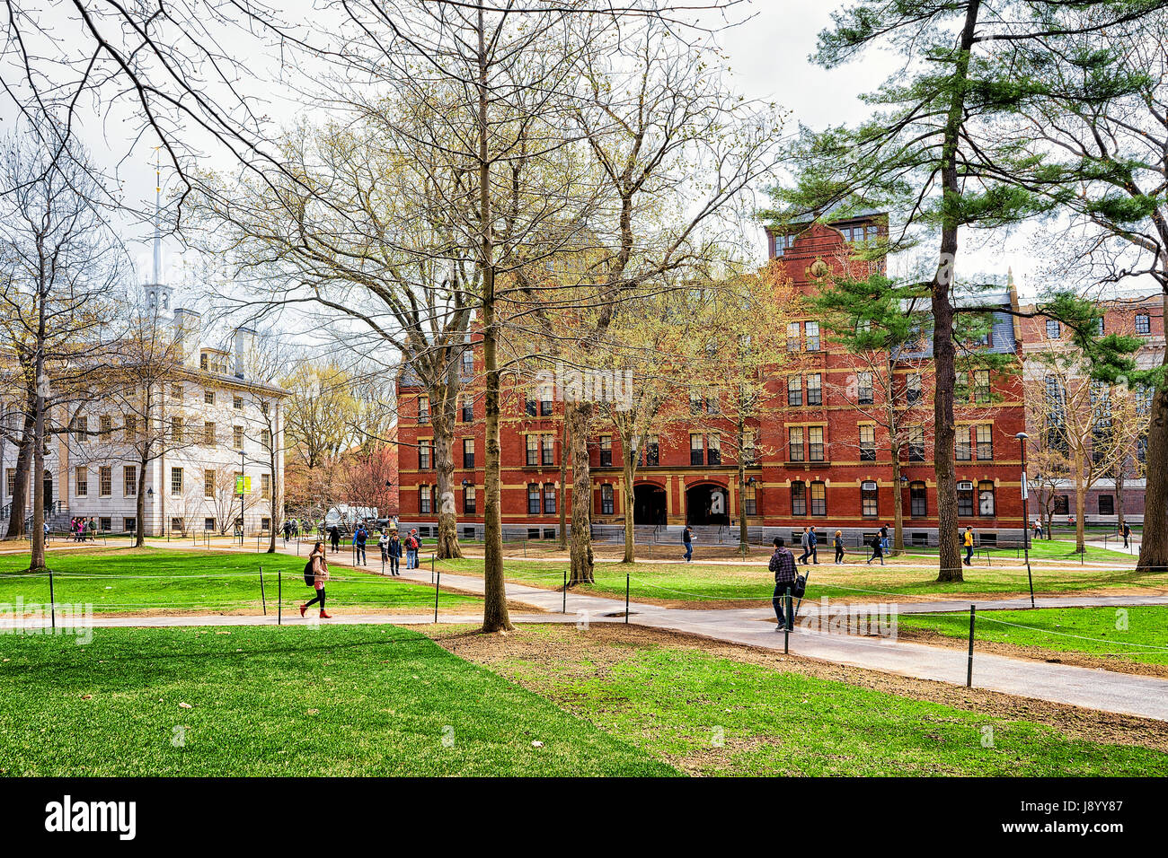 Cambridge, USA - April 29, 2015: University Hall and Harvard Computer ...