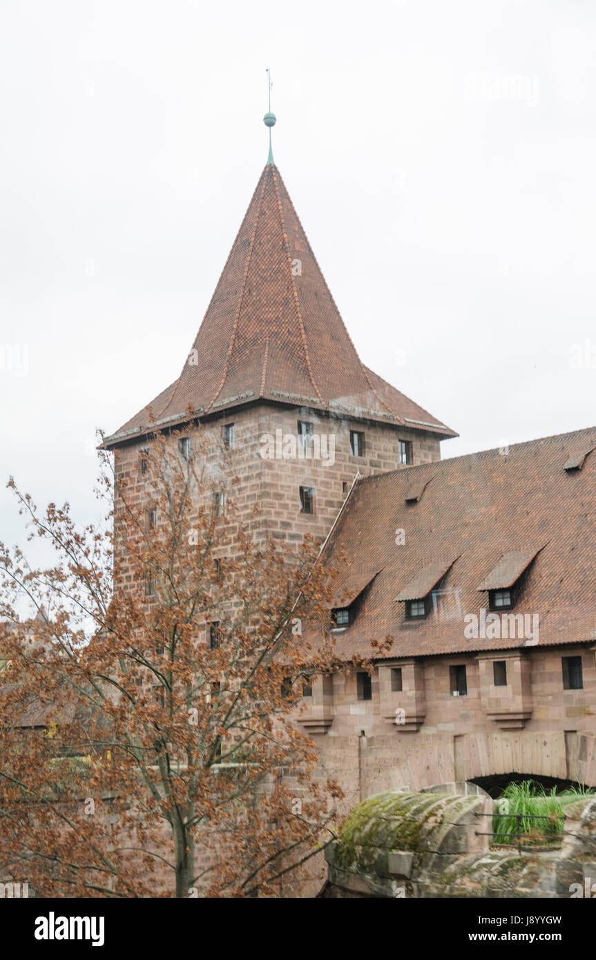 Turret or spire atop building in the city of Nuremberg, Germany Stock ...