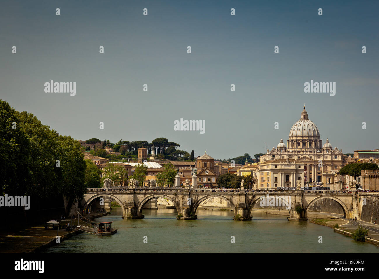 famous, bridge, Rome, roma, catholic, basilica, vatican, italy, river ...