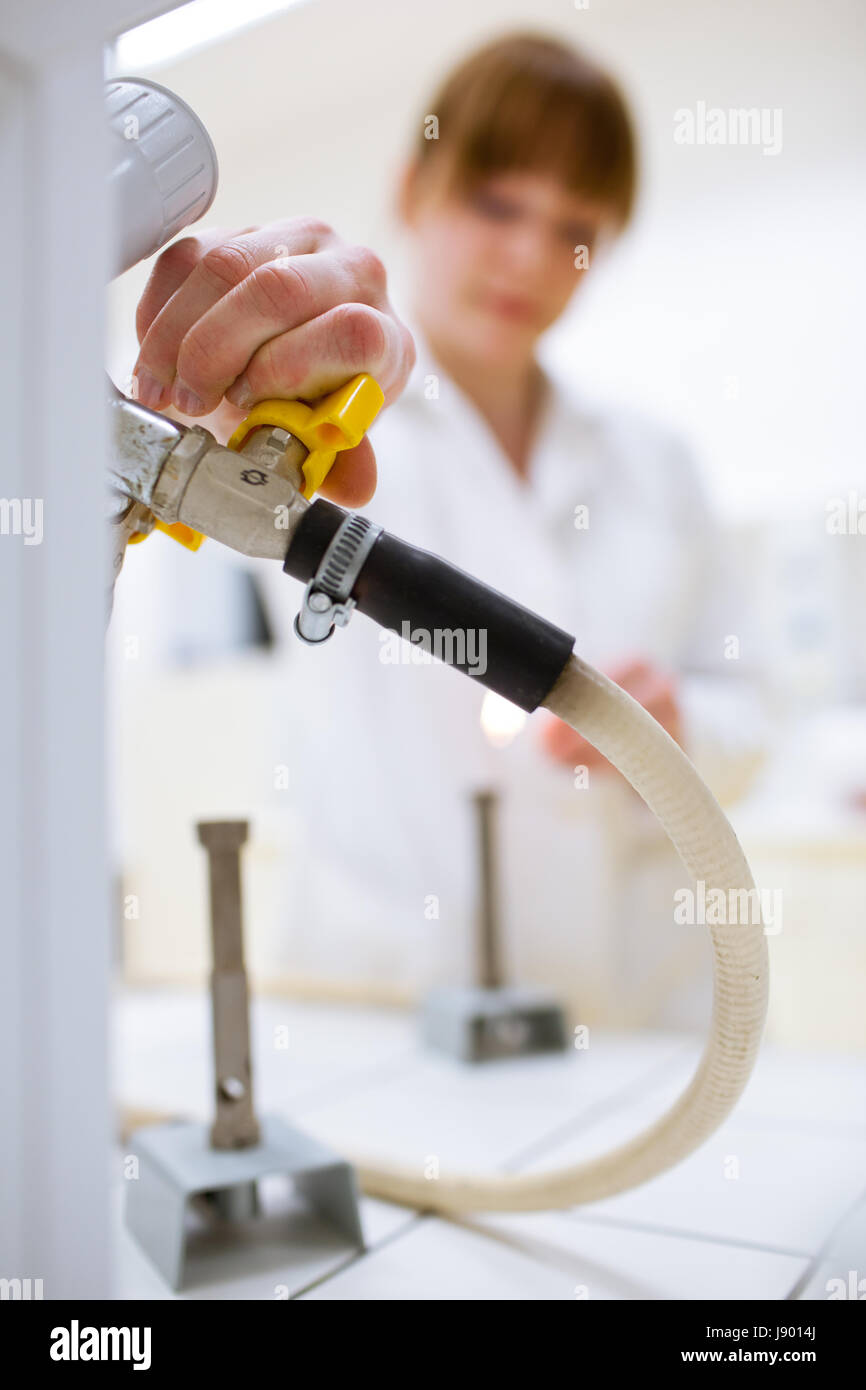 woman, experiment, flame, flames, chemist, laboratory, burner ...