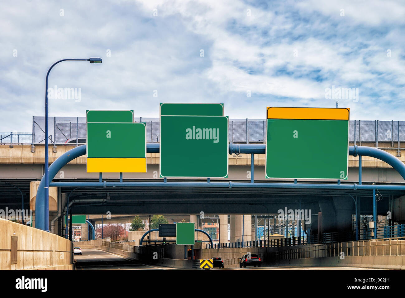 Empty Road indicator plates in Boston, MA, USA Stock Photo - Alamy