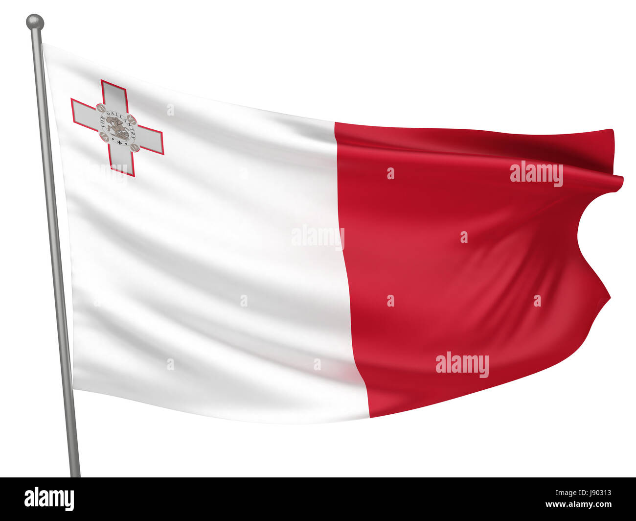 isolated, symbolic, colour, emblem, illustration, flag, malta, banner ...