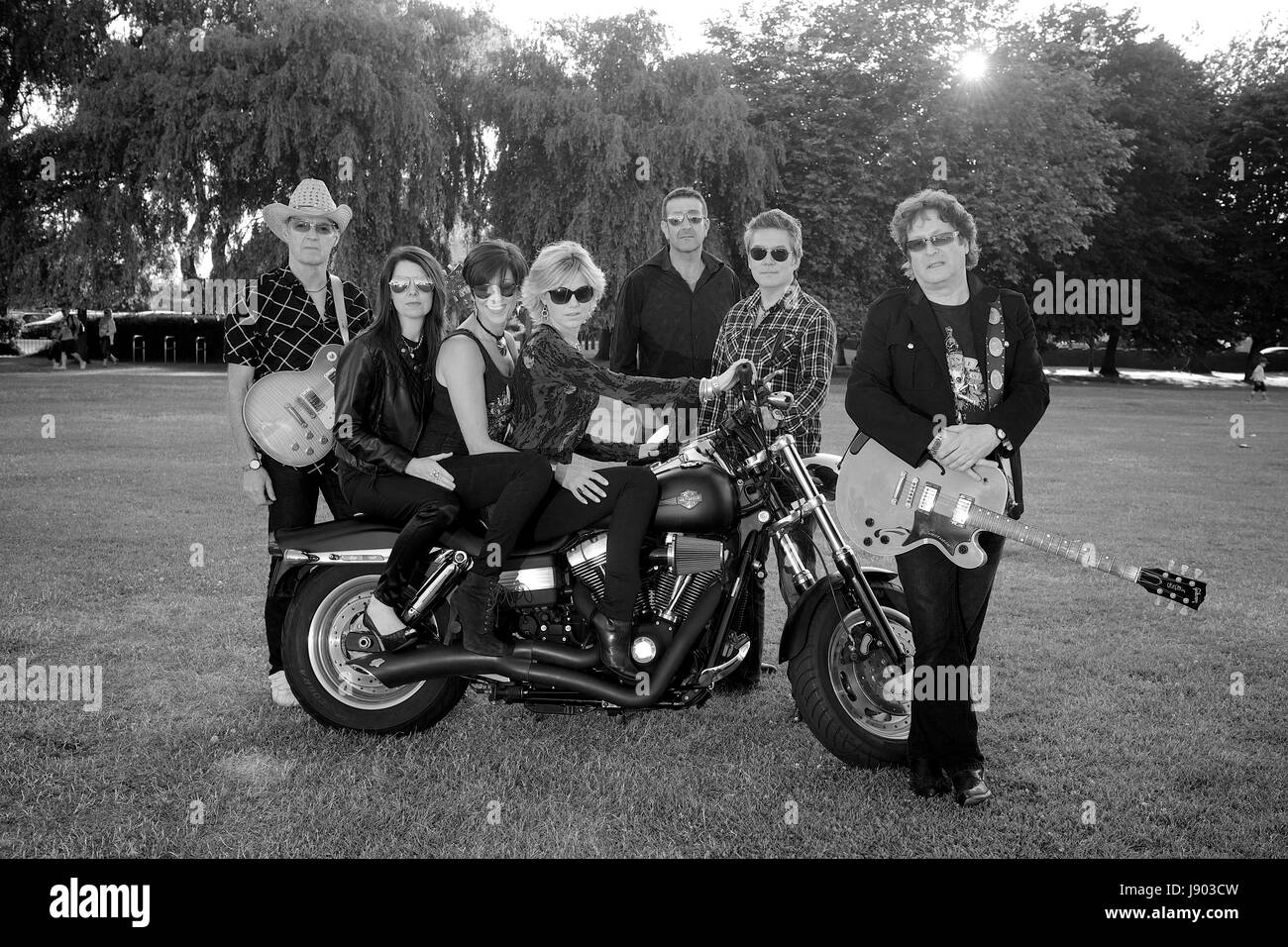 Harley davidson group Black and White Stock Photos & Images - Alamy