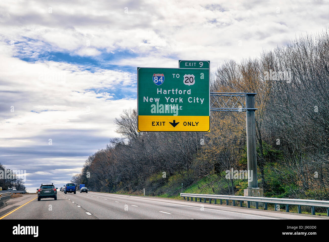 Road indicator plates in New York, USA Stock Photo - Alamy