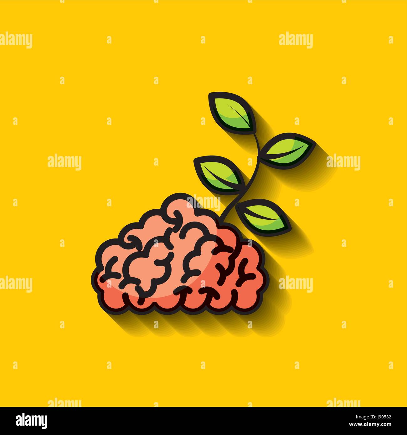 Growing brain illustration Stock Vector Images - Alamy