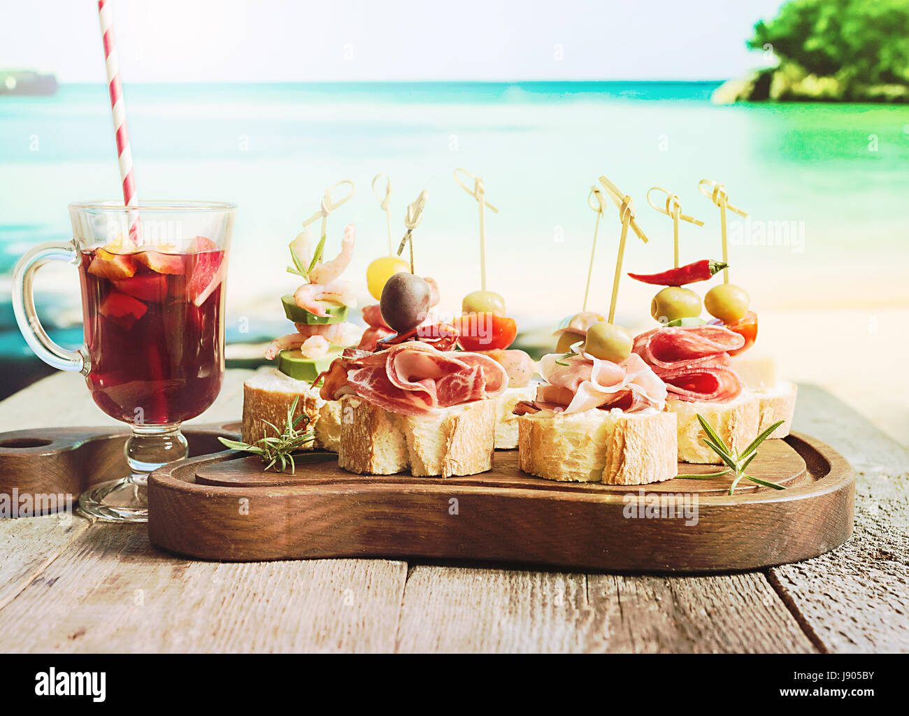 Set of Spanish tapas Stock Photo - Alamy