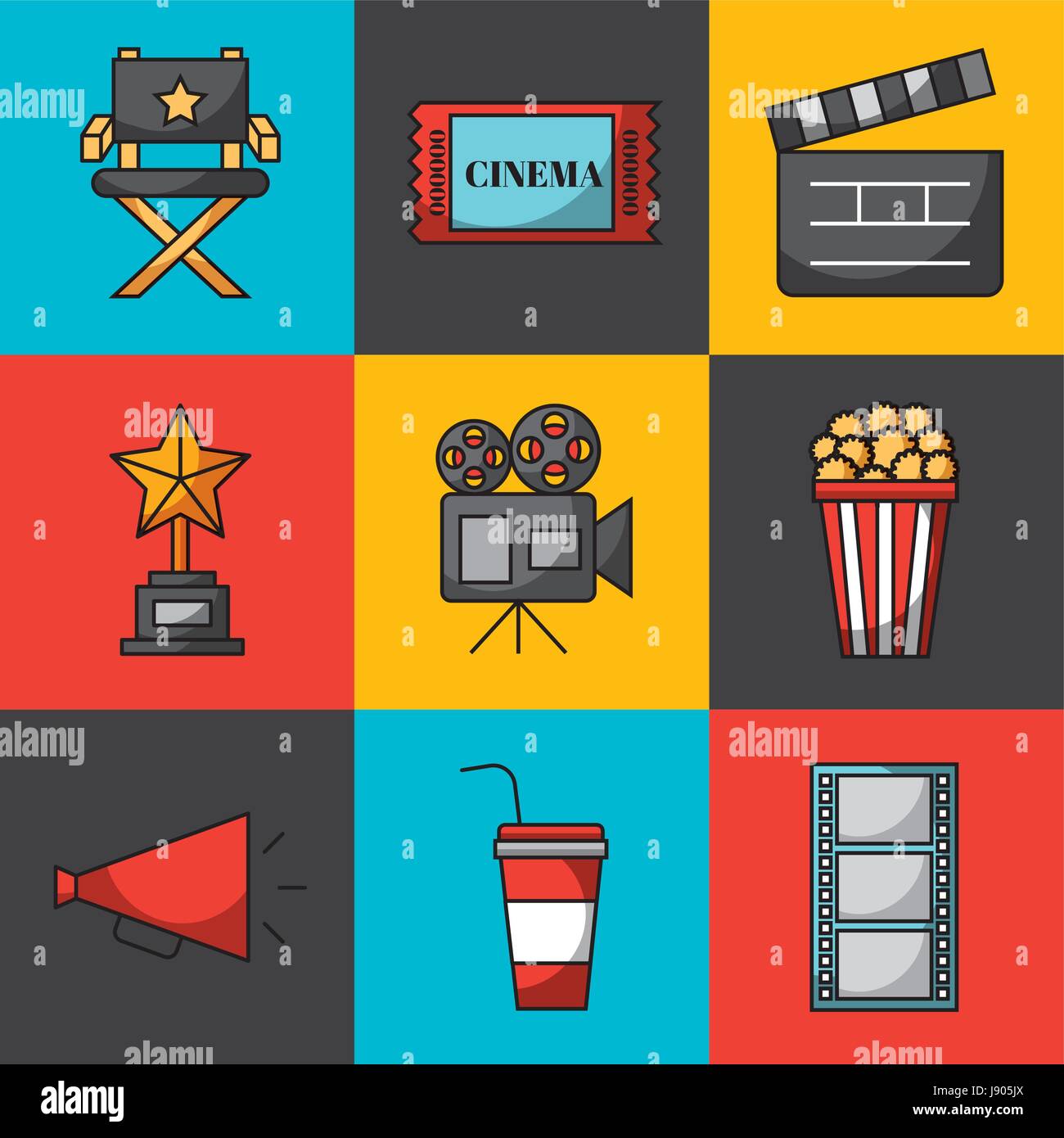 icons set cinema Stock Vector Image & Art - Alamy