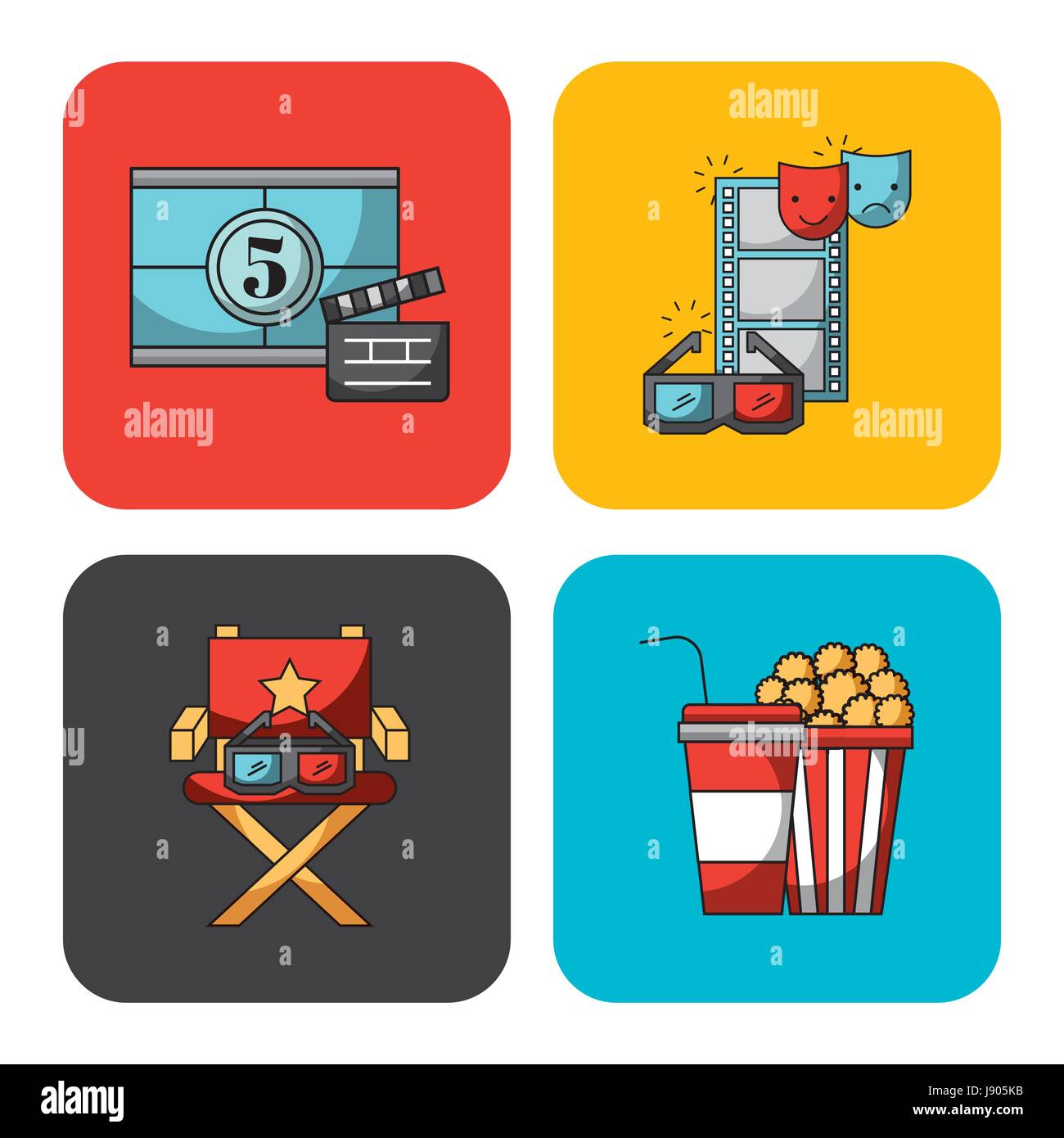 icons set movies Stock Vector Image & Art - Alamy