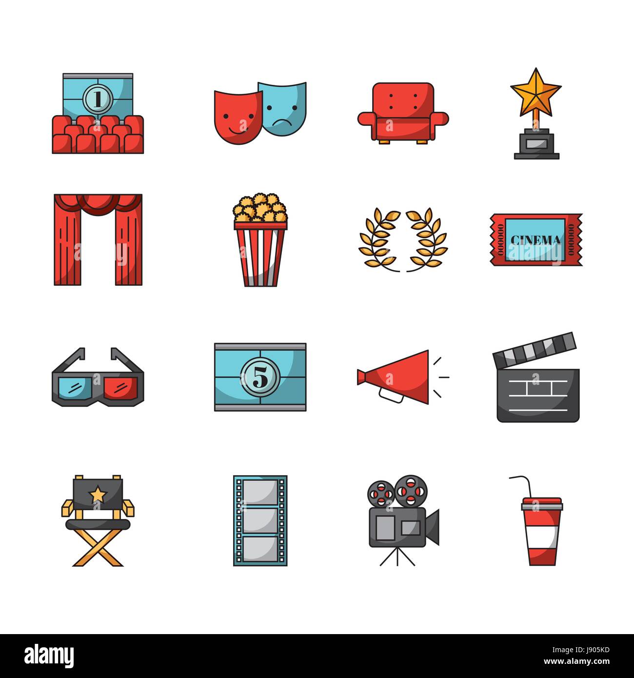 icons set movies Stock Vector Image & Art - Alamy