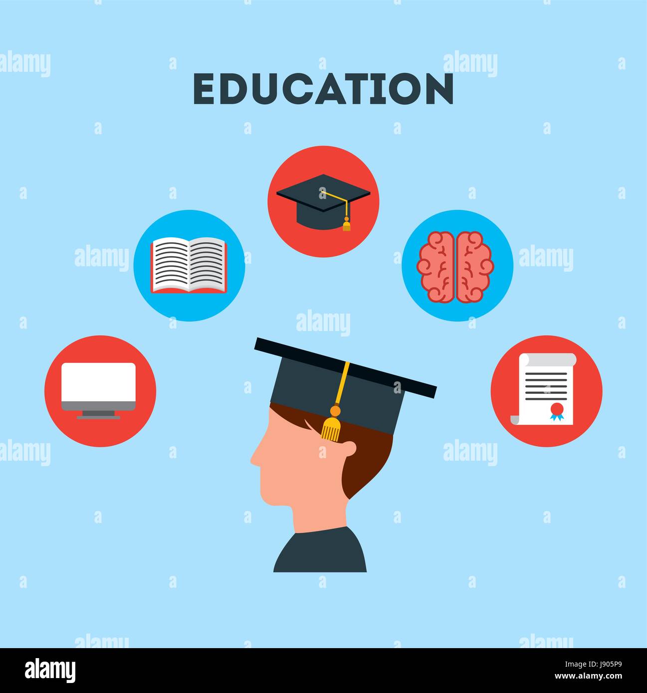 student graduate flat Stock Vector Image & Art - Alamy