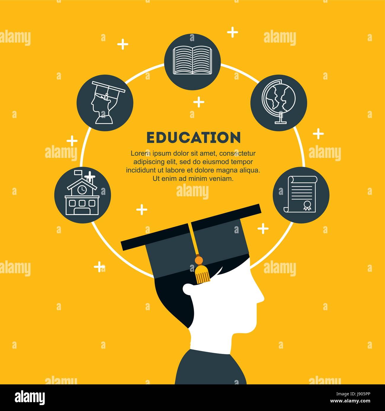 student graduate flat Stock Vector Image & Art - Alamy