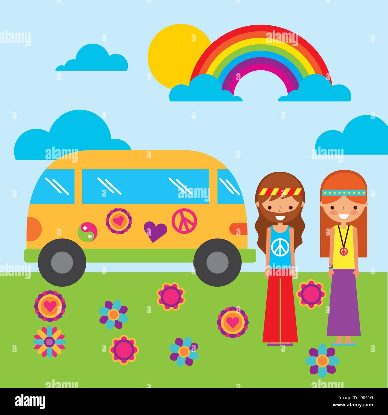 Hippies Stock Vector Images - Alamy