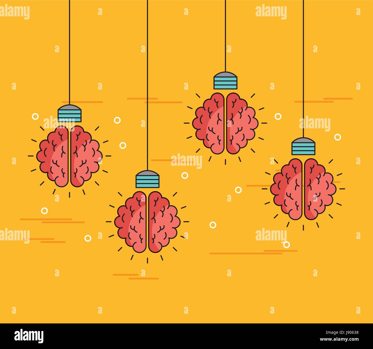 Brains hanging ideas illustration Stock Vector Image & Art - Alamy