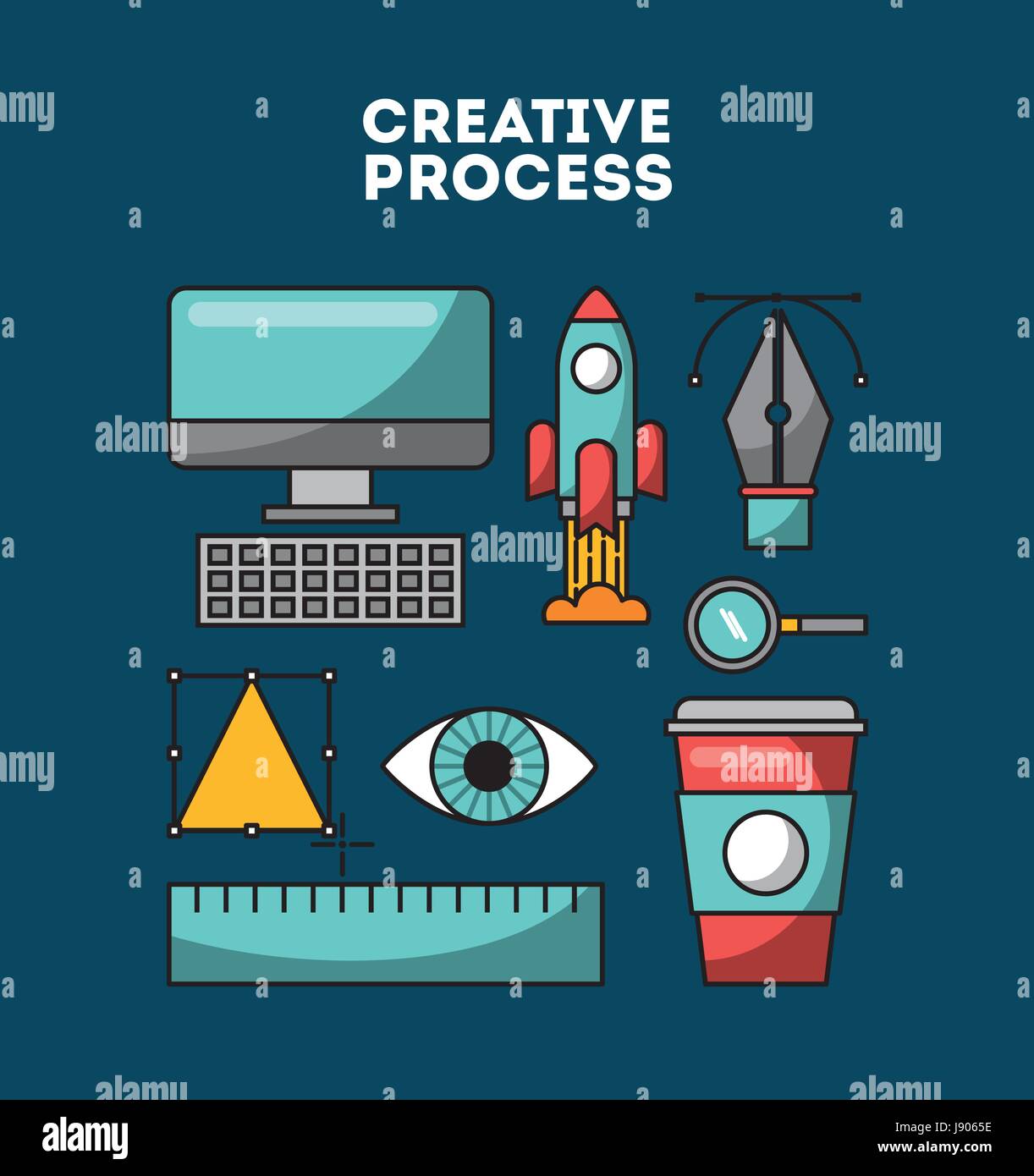 creative process flat illustration Stock Vector Image & Art - Alamy